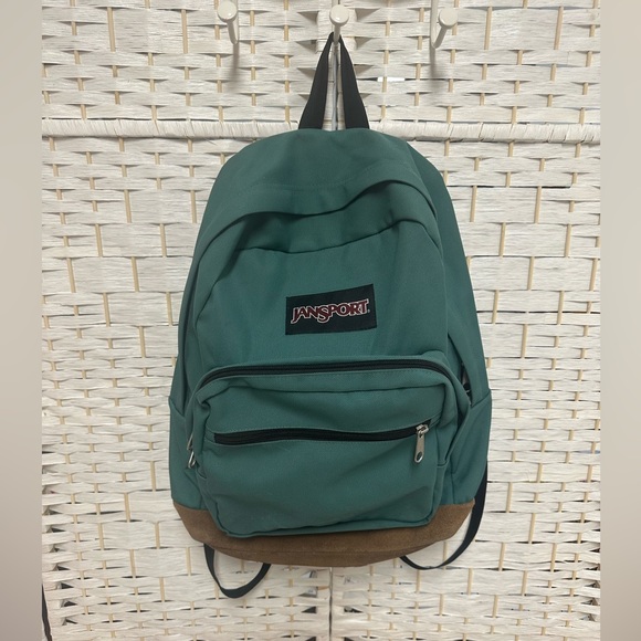 Jansport | Bags | Vintage Jansport Original Backpack Green With Brown ...